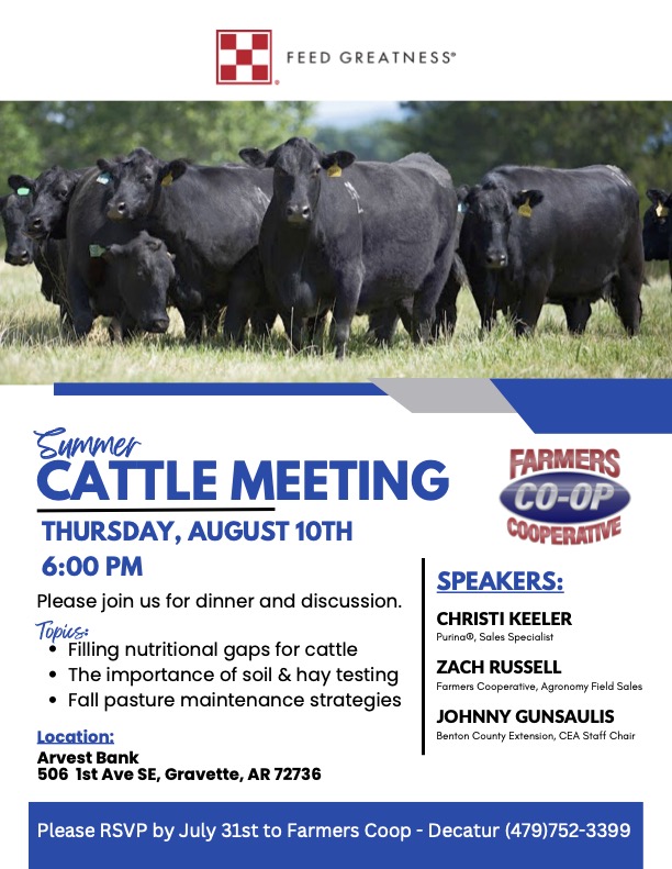 Summer Cattle Meeting - Decatur - Farmers Co-op